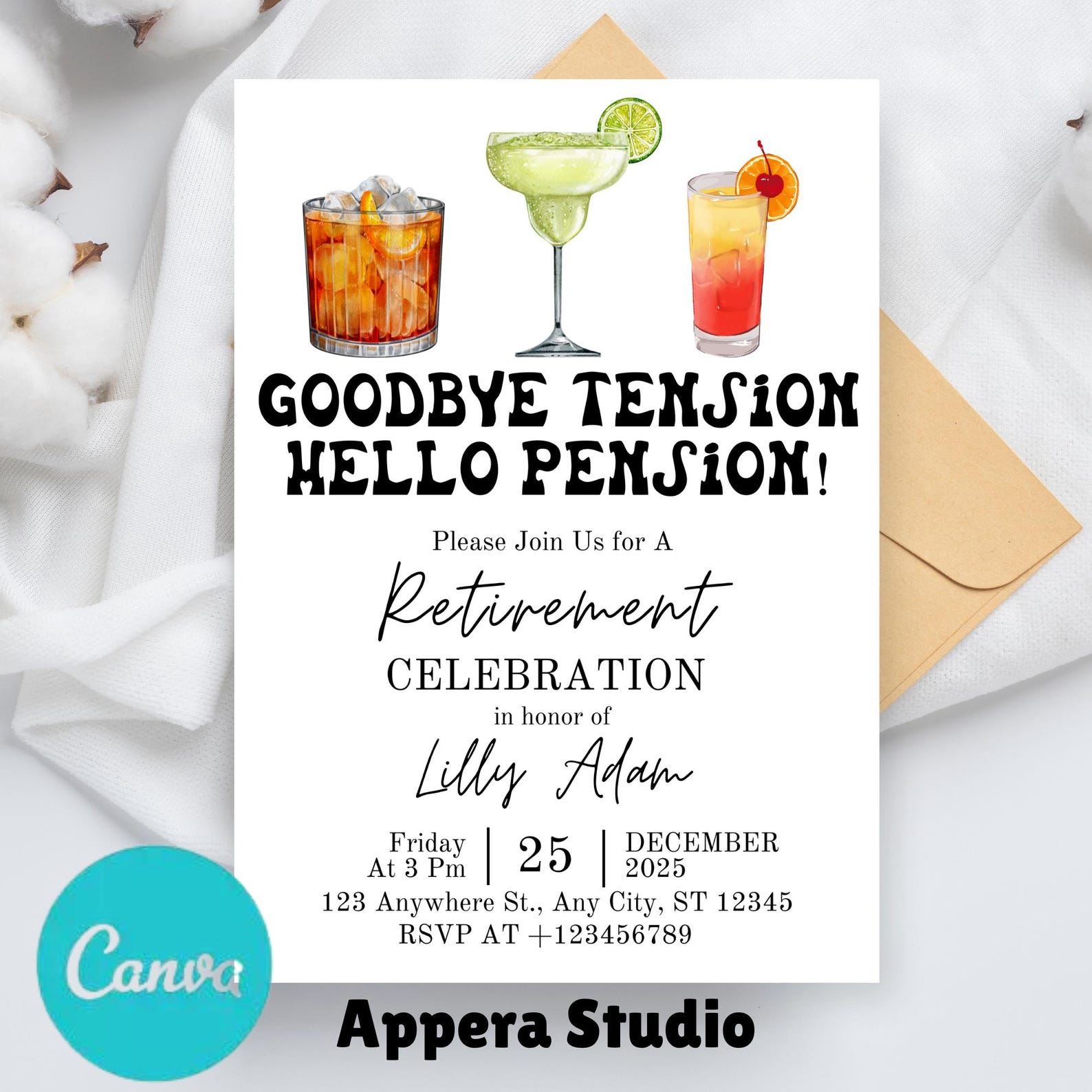 Funny Retirement Invitation | Modern & Simple Retirement Party Invite ...