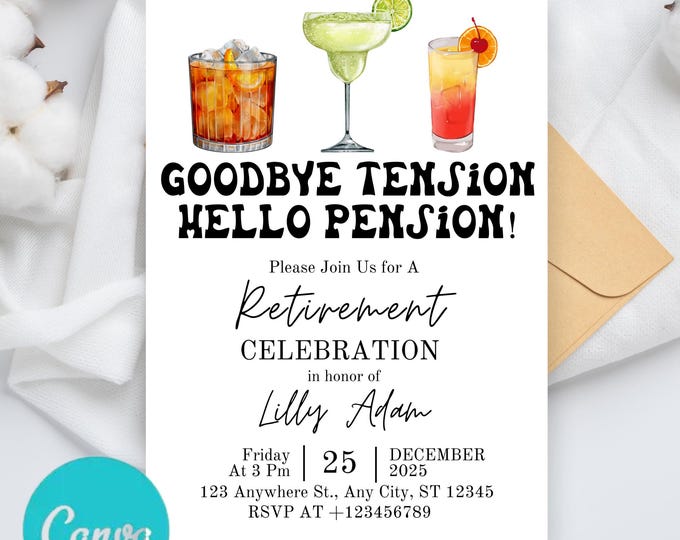Funny Retirement Invitation Modern & Simple Retirement Party Invite ...