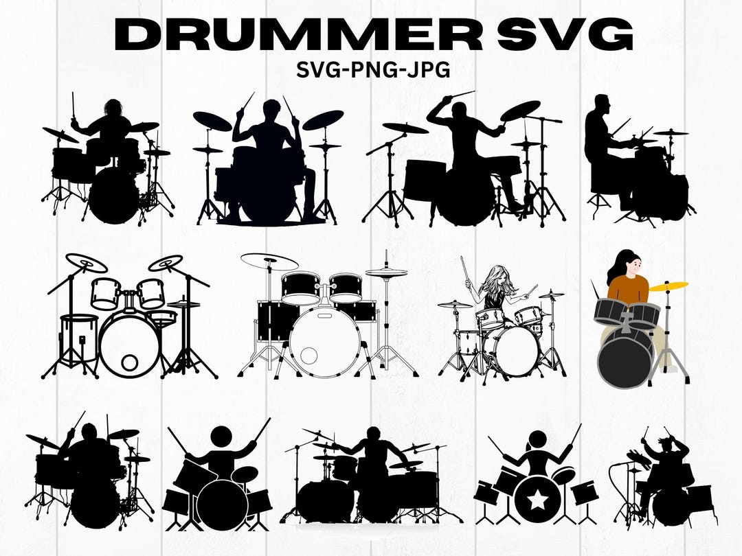 Drummer Svg Bundles, Drum Svg, Drummer Clipart, Drum Equipment Svg ...