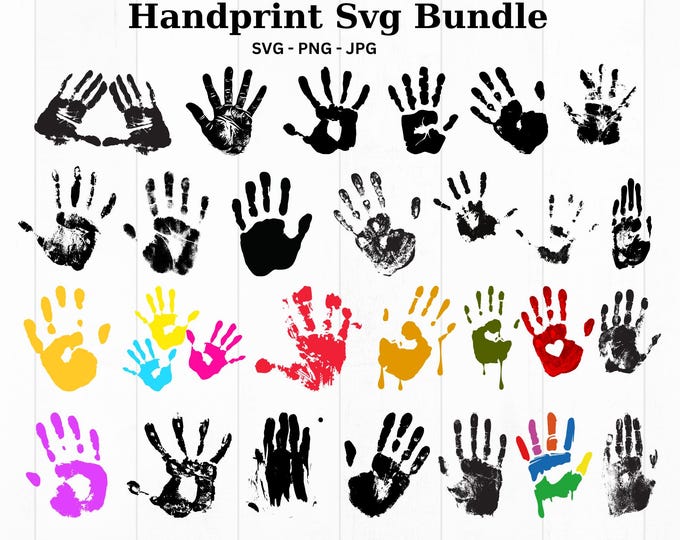 Handprint SVG, Handprint Clip Art, Fingerprint File, Handprint Cricut ...
