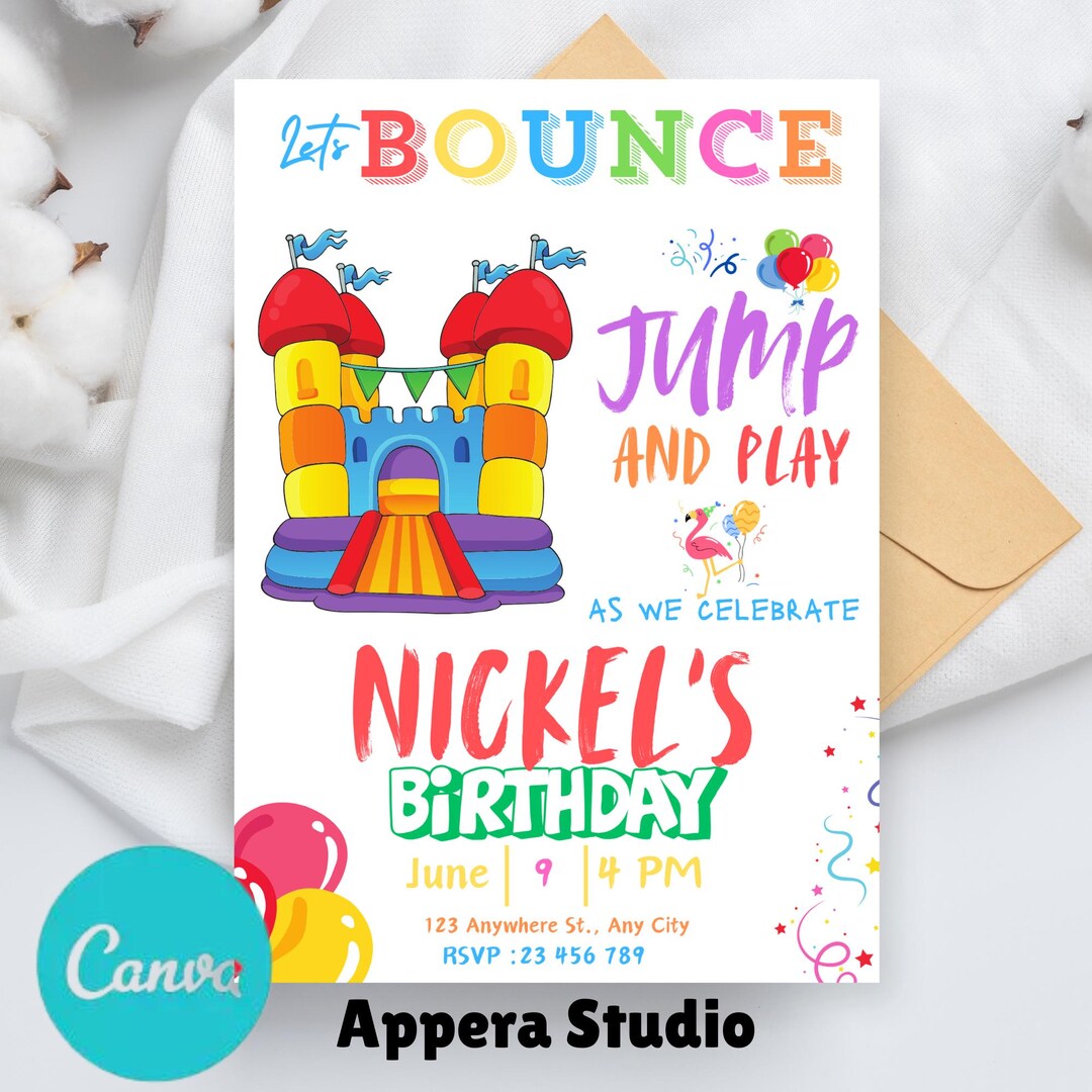 Editable Playground Birthday Invitation for Boys and Girls, Rainbow ...