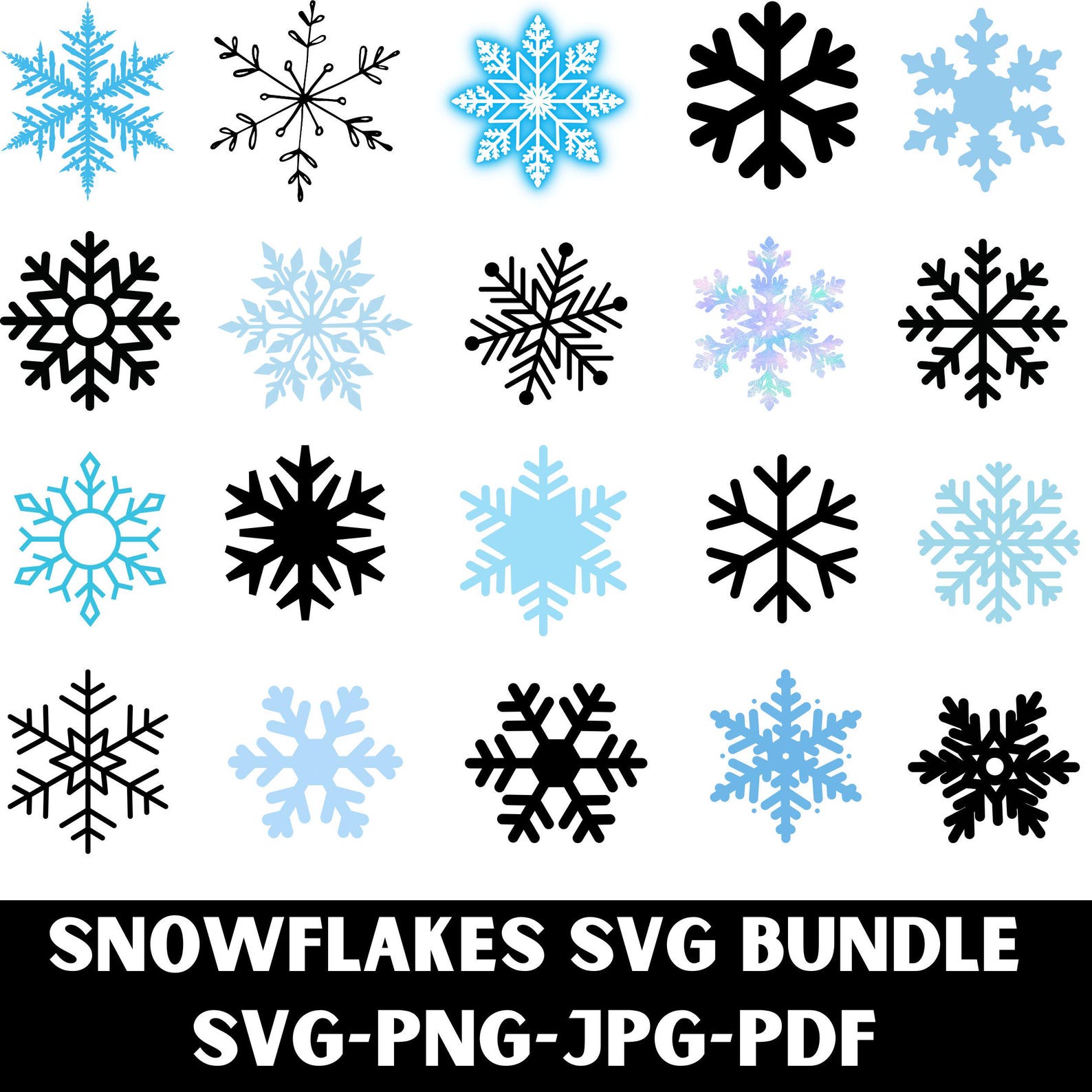 Snowflake SVG Bundle, Snowflakes for Digital Download, Winter SVG ...