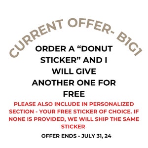 B1G1 Choose DONUT STICKER Letter or Number - Etsy