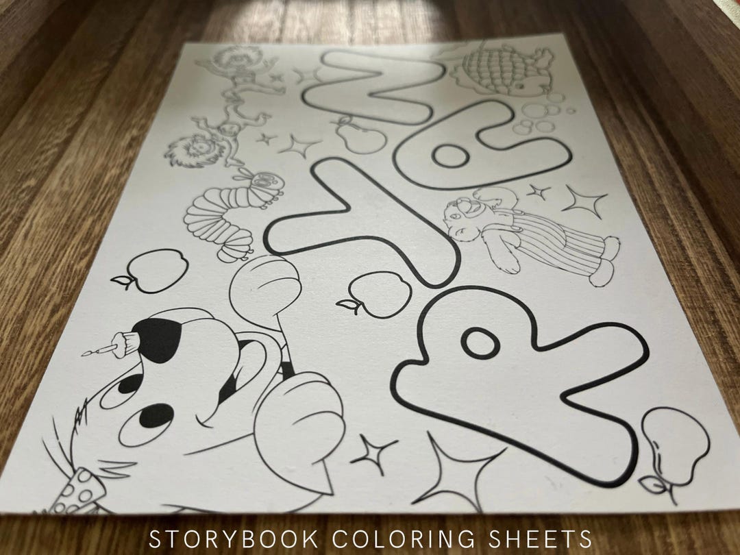 15 Ct. STORYBOOK/CHAPTER Mini Coloring Sheets 5x7 — Custom Name ...