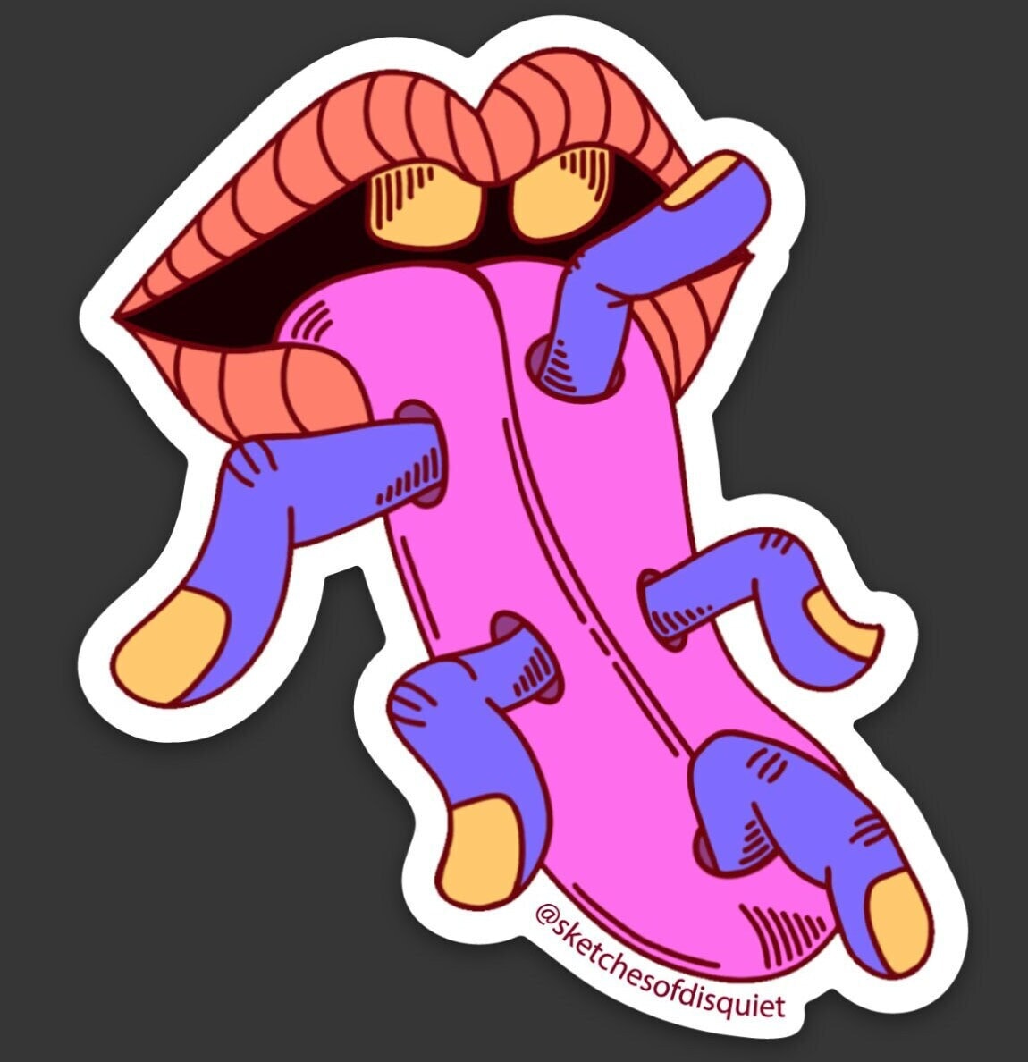 FEELING TONGUE // Vinyl 3” // Eccentric Silly Vibrant Pop Art Water ...