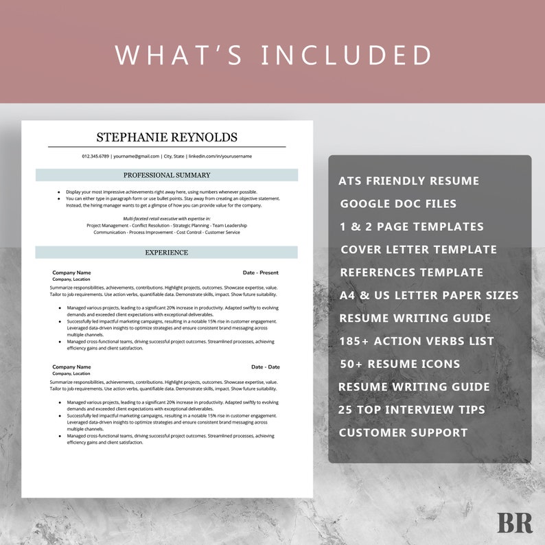Clean Modern ATS Resume Template, Google Docs Resume Template, Simple ...