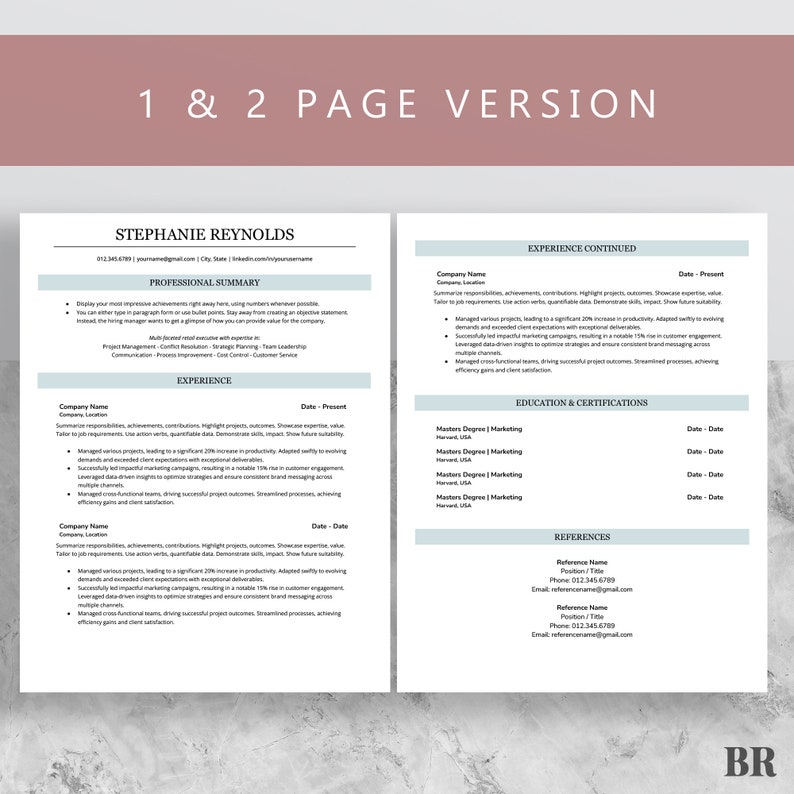 Clean Modern ATS Resume Template, Google Docs Resume Template, Simple ...