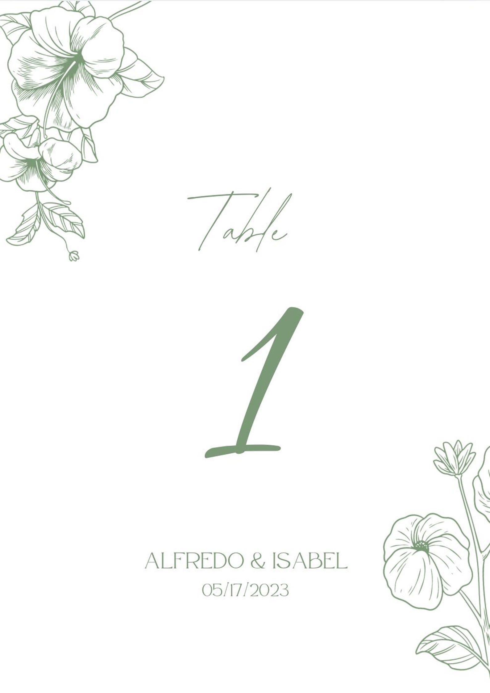 EDITABLE Luxury Wedding Table Template 4x6| Printable Table Numbers ...