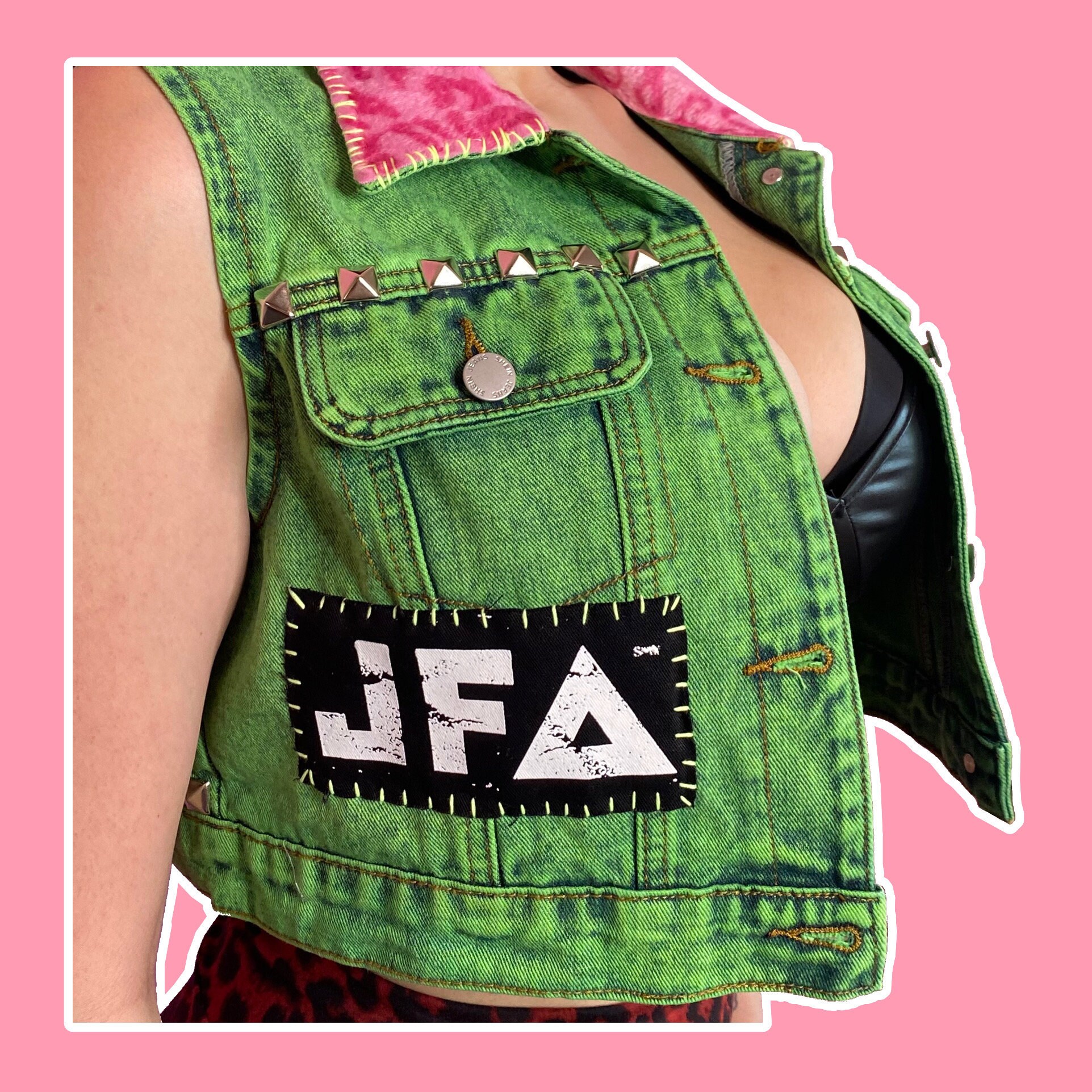 DIY Green Punk Rock Vest - Etsy