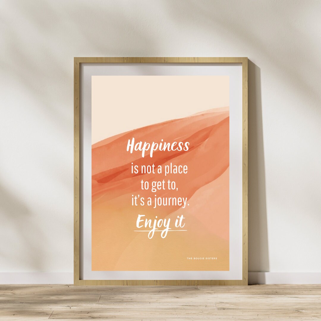 Happiness, Journey, Printable, Home Decor, Inspirational Quotes ...