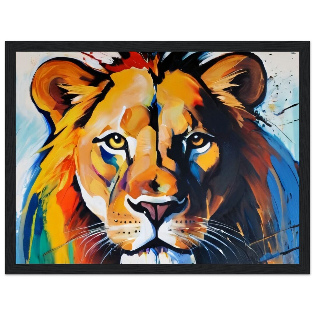 Lion Wall Art Abstract Lion Wall Paint Lion Poster Lion Painting - Etsy