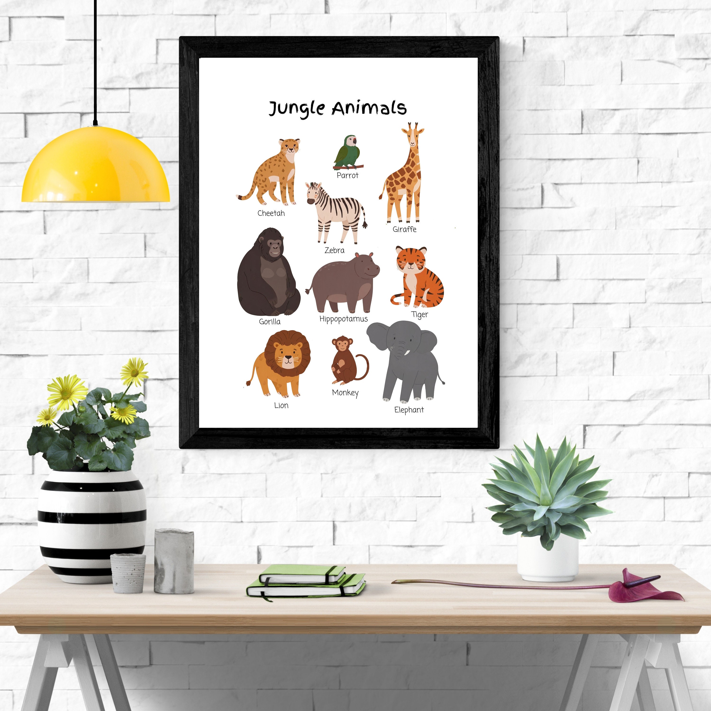 Jungle Animals Poster, Homeschool Learning, Education Poster, Kid ...