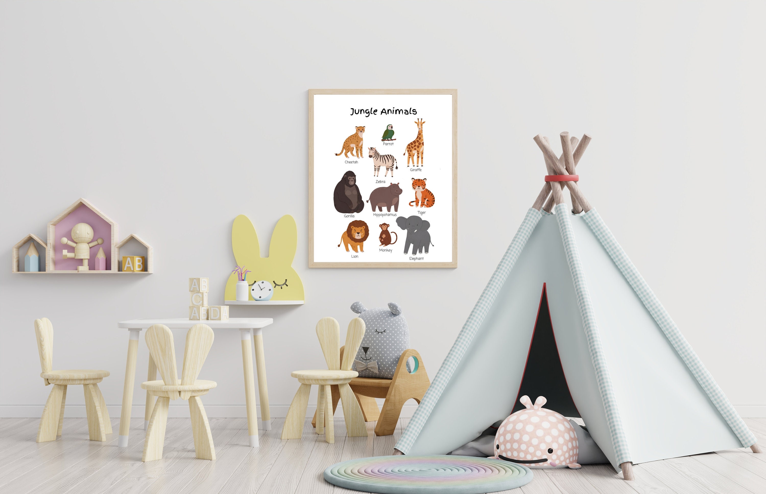 Jungle Animals Poster, Homeschool Learning, Education Poster, Kid ...