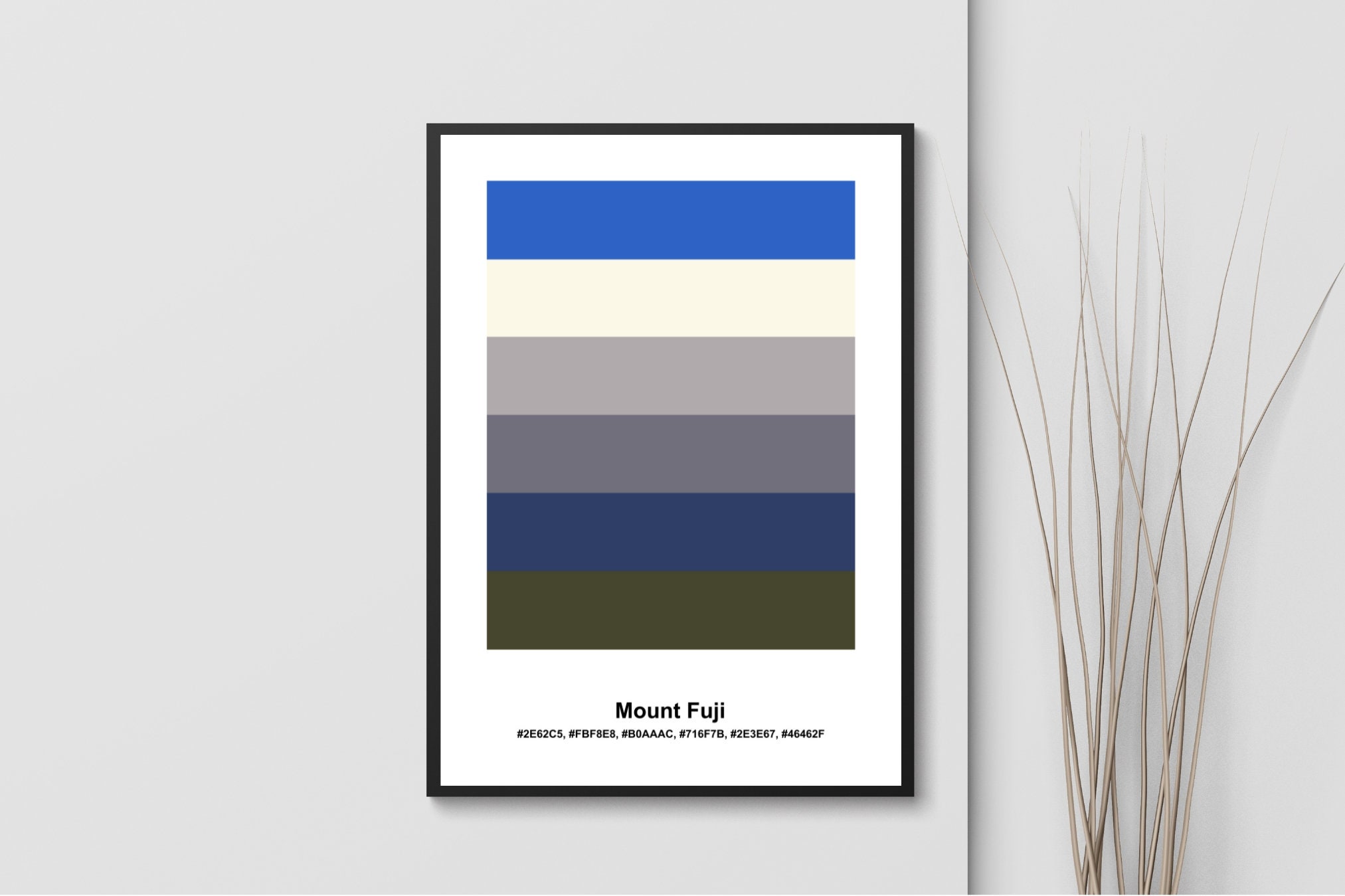 Mount Fuji Colour Palette Poster, Color Art, Wall Art, Digital Print ...