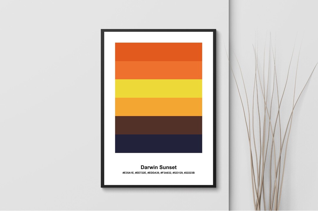 Darwin Sunset Colour Palette Poster, Color Art, Wall Art, Digital Print ...