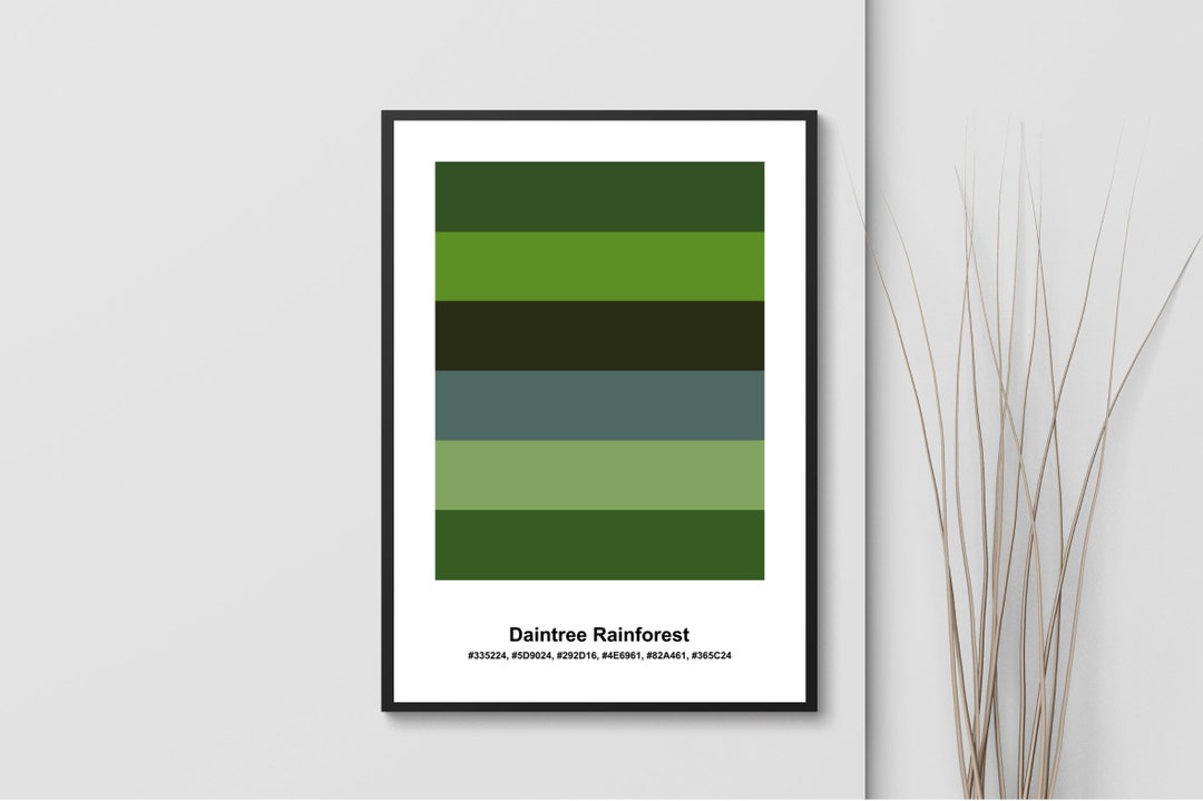 Daintree Rainforest Colour Palette Poster, Color Art, Wall Art, Digital ...