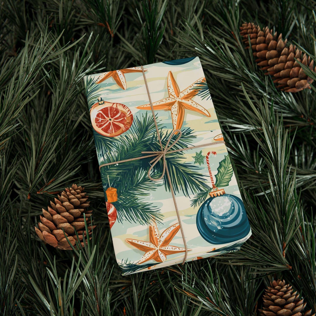 Christmas Beach Themed Wrapping Paper - Etsy