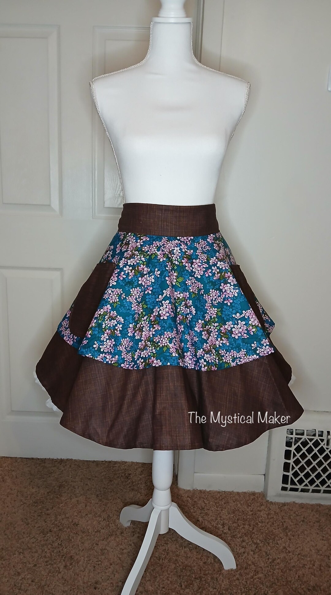 Pinup Inspired Floral Cherry Blossom Apron Baker Hostess Housewive ...