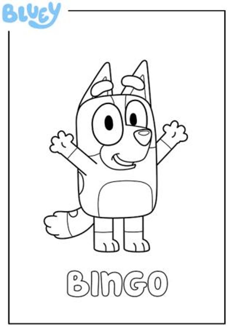 Bluey Colouring Pages Download- Kids - Etsy Australia