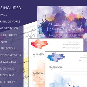 Gratitude Journal Printable BUNDLE Watercolor Themed and Designed by ...