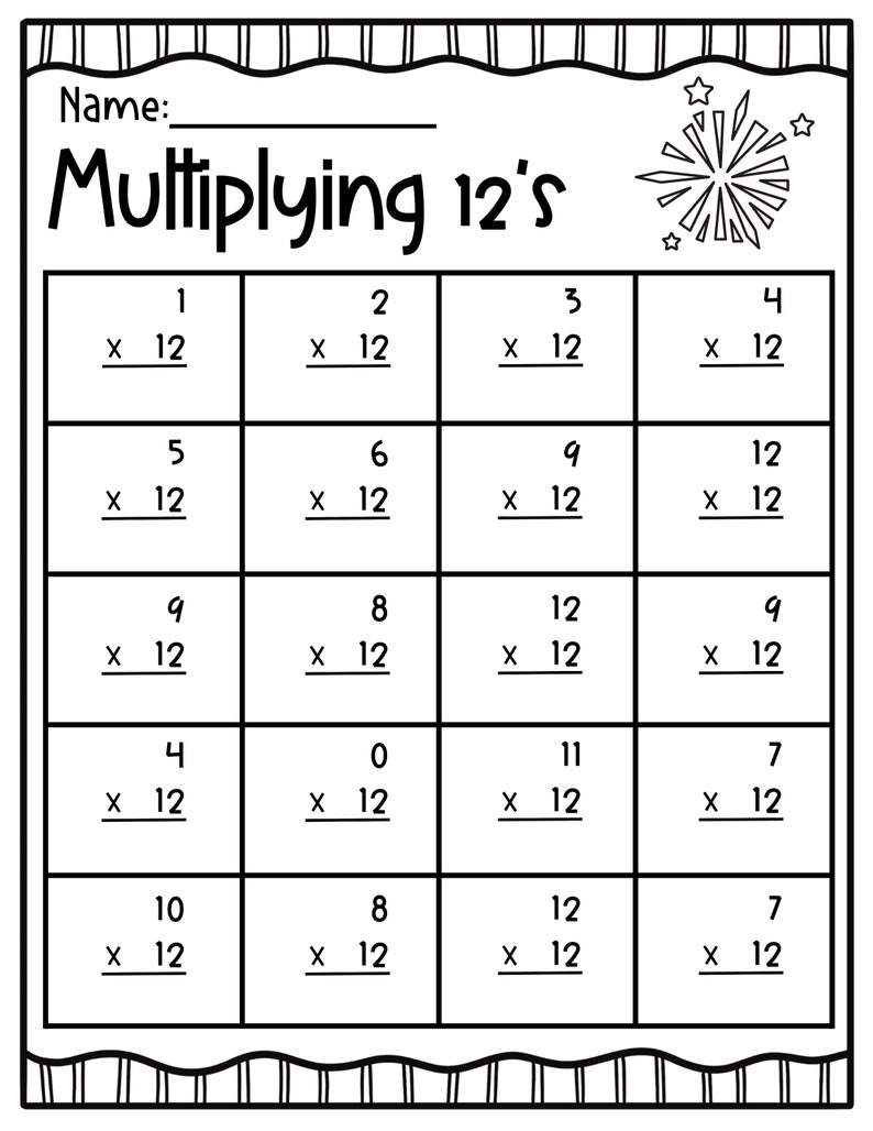 St. Patrick's Day Multiplying Worksheets Mutiplication 1-12 - Etsy