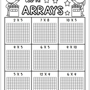 Multiplication Arrays Worksheets Count and Color|multiplication ...