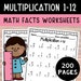 Math Facts Worksheets Multiplication Review: 1-12 Math Drills - Etsy