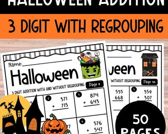 3 Digit Addition With Regrouping Worksheets - Etsy