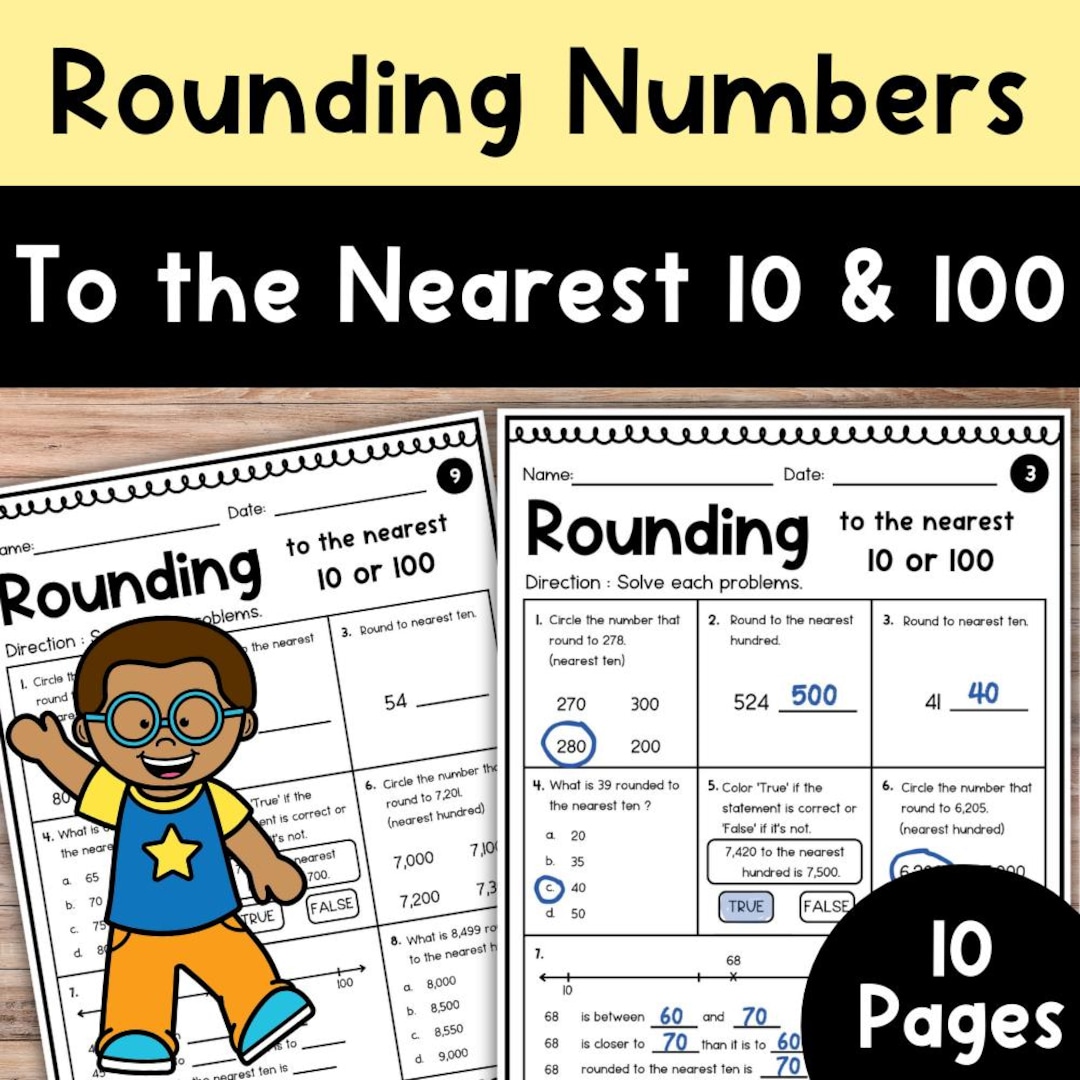 Rounding Numbers to the Nearest 10 and 100 - Round Whole Numbers ...