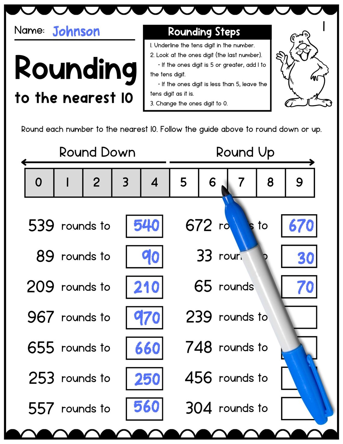 Master Rounding Nearest 10 and 100 Practice Round Whole Numbers ...