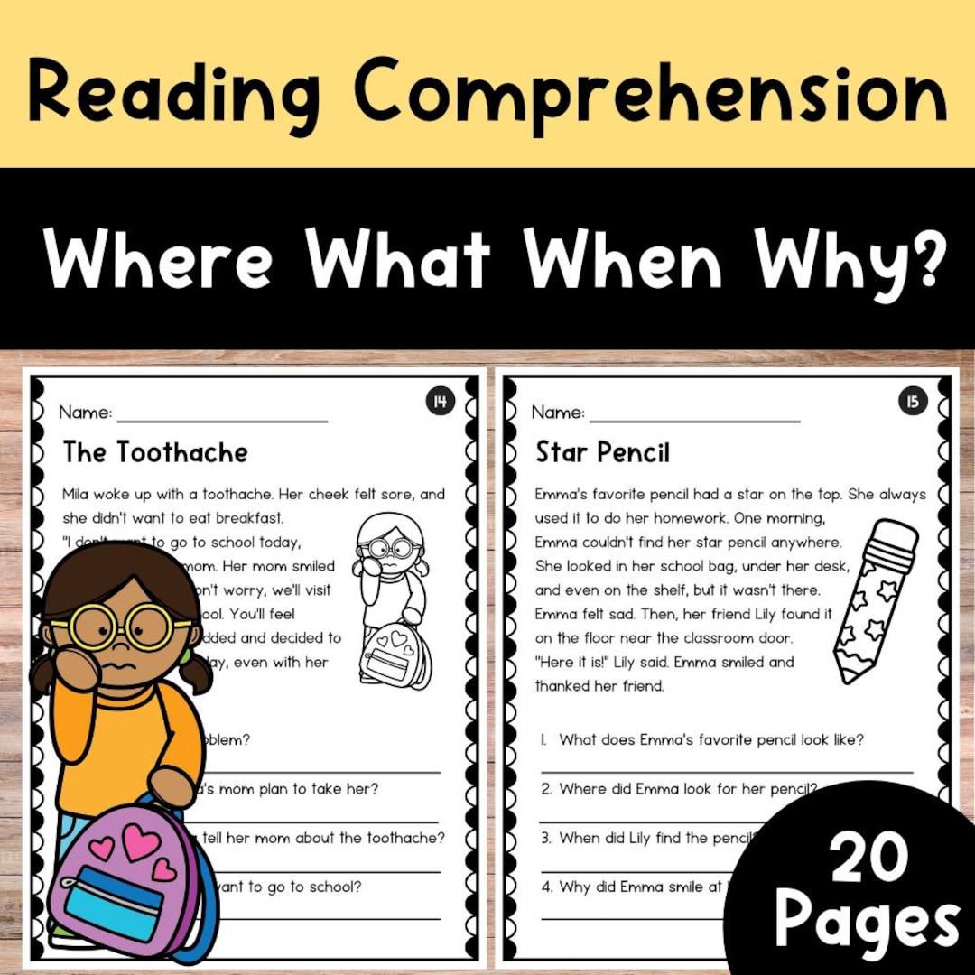 Reading Comprehension Passages | Worksheets | What Where When Why ...