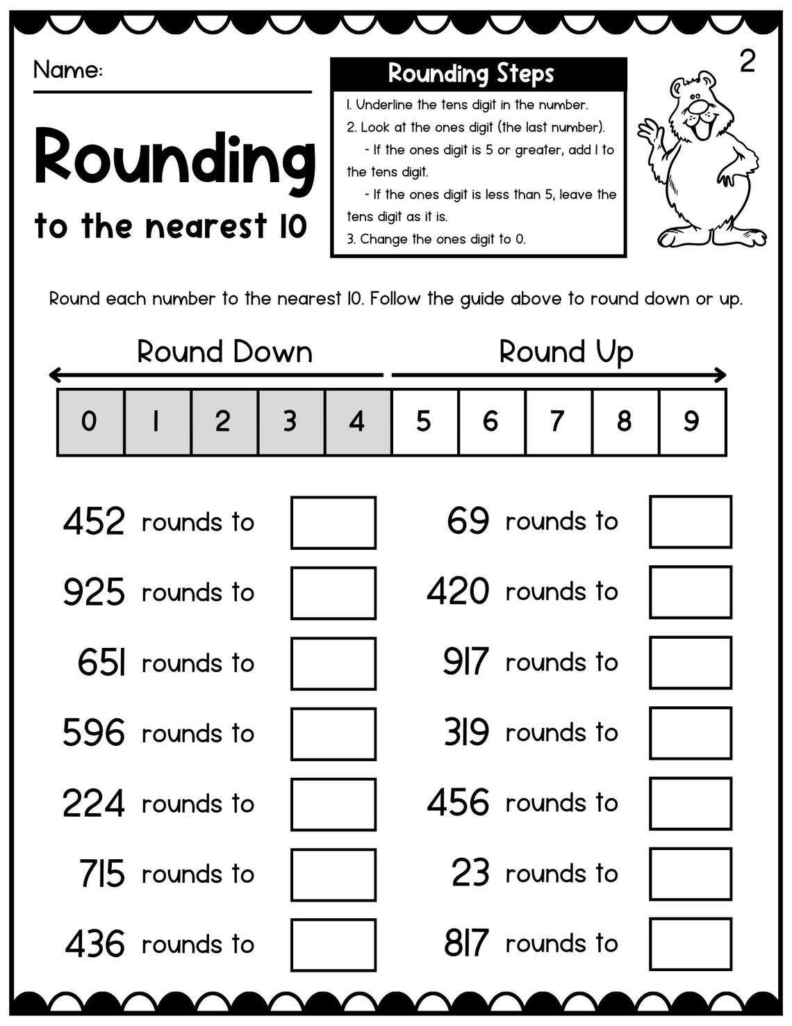 Master Rounding Nearest 10 and 100 Practice Round Whole Numbers ...