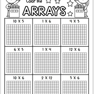 Multiplication Arrays Worksheets Count and Color|multiplication ...