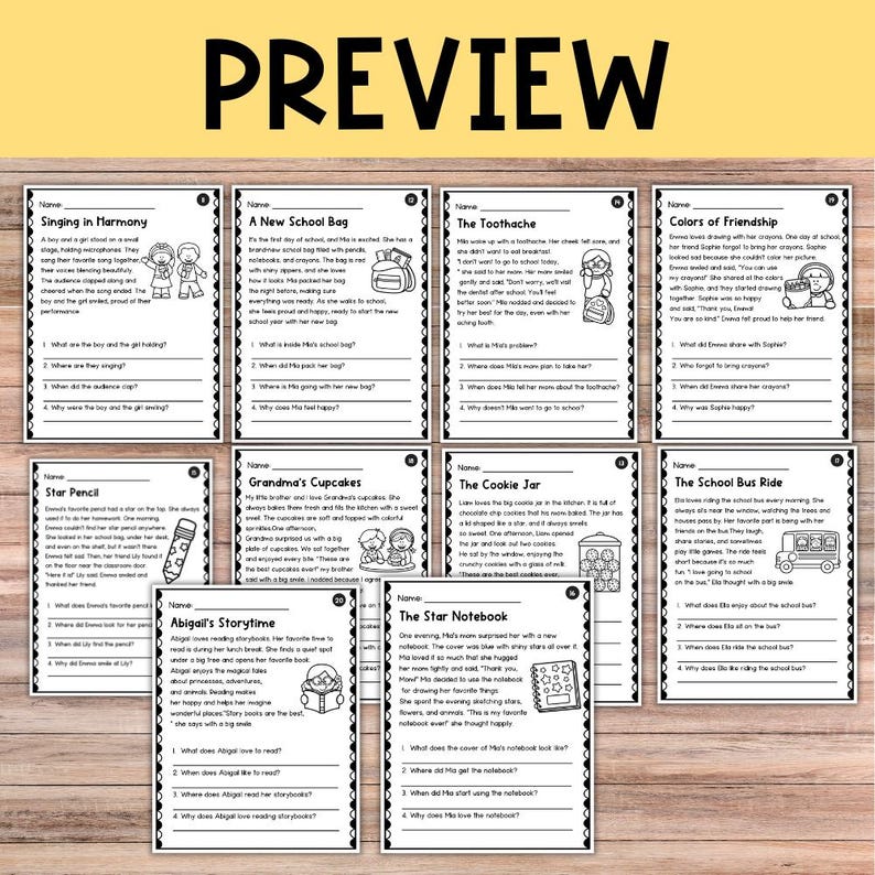 Reading Comprehension Passages | Worksheets | What Where When Why ...