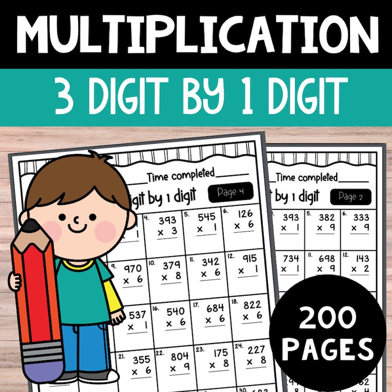 Multiplication 3-digit by 1-digit , Math Drills, Multiplication ...