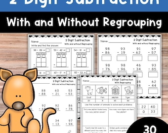 Three Digit Subtraction Without Regrouping Worksheets - Etsy Canada