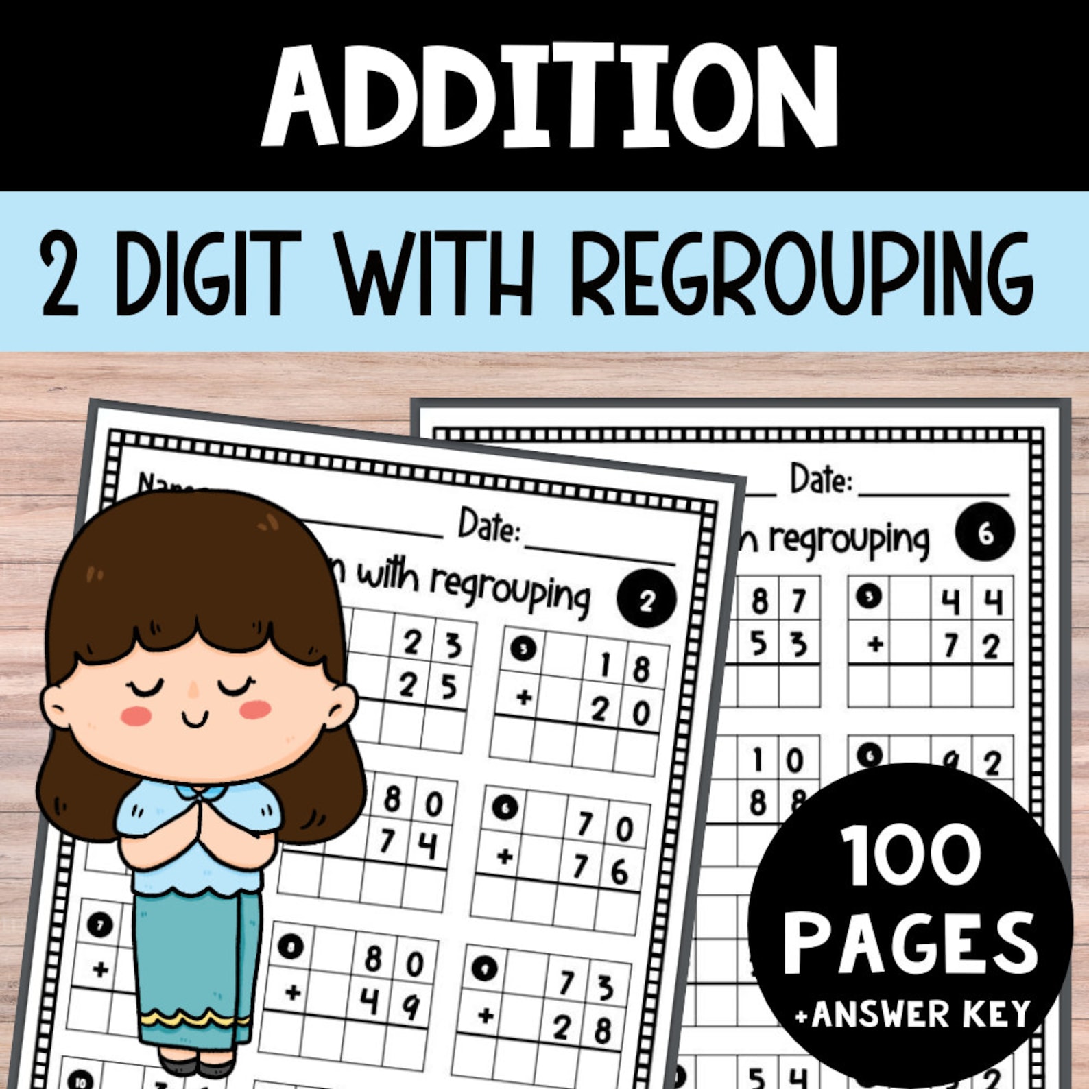 2-digit Addition Worksheets No Regrouping L Standard Algorithm L ...