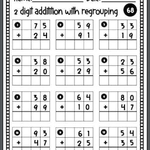 2-digit Addition Worksheets No Regrouping L Standard Algorithm L ...