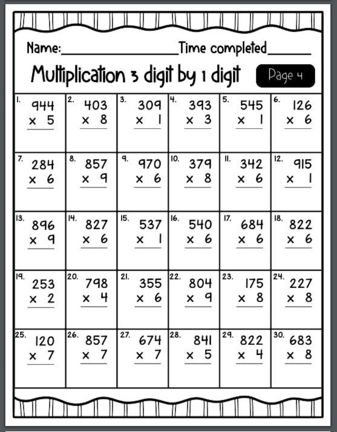 Multiplication 3-digit by 1-digit , Math Drills, Multiplication ...