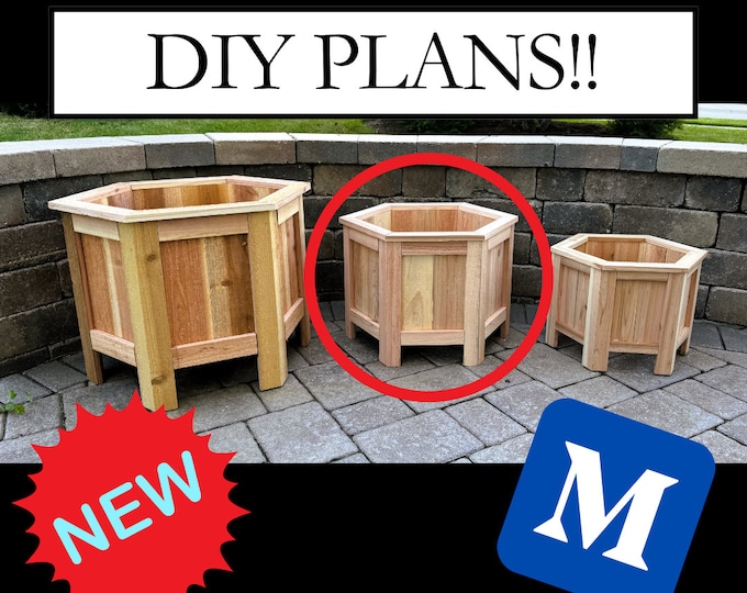 Plant Pot / Hexagon Plant Pot / Cedar Plant Pot / Build Plan / Digital ...