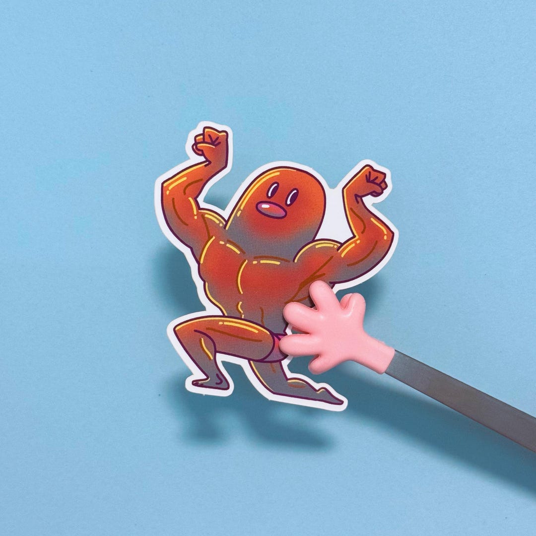 Thicclett Funny Buff Meme Sticker Brown Muscle Man Bodybuilder Vinyl ...