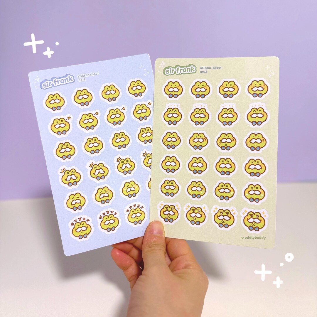 Sir Frank Sticker Sheet | Frog Emoji Mood Tracker Stickers - Etsy