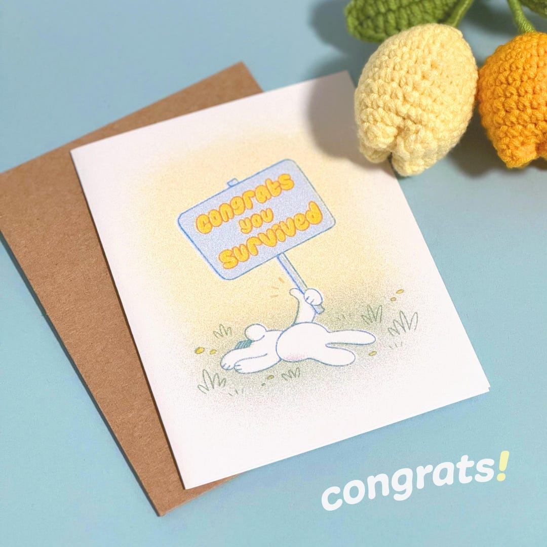 Congrats You Survived Card | Funny Greeting Card for Graduation or ...