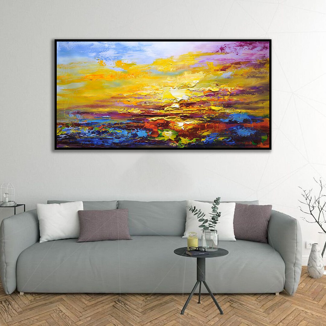 Sunset Landscape Paintingoriginal Hand Painted Sunset Oil ...