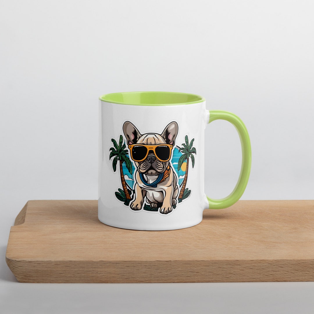 Summer Frenchie Mug With Color Inside - Etsy