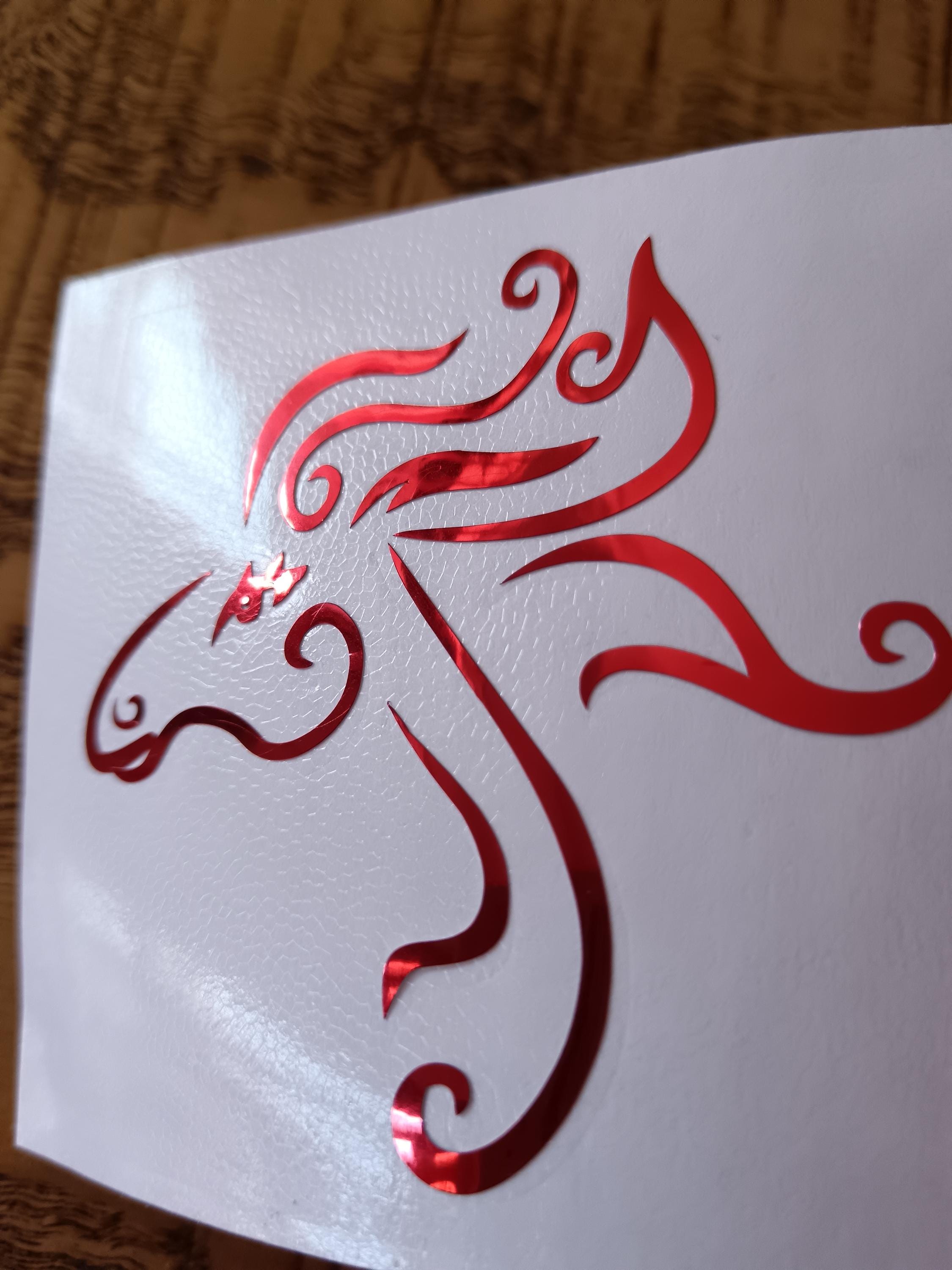 Fire Horse Red Chrome Decal, Metallic Decorative Sticker - Etsy
