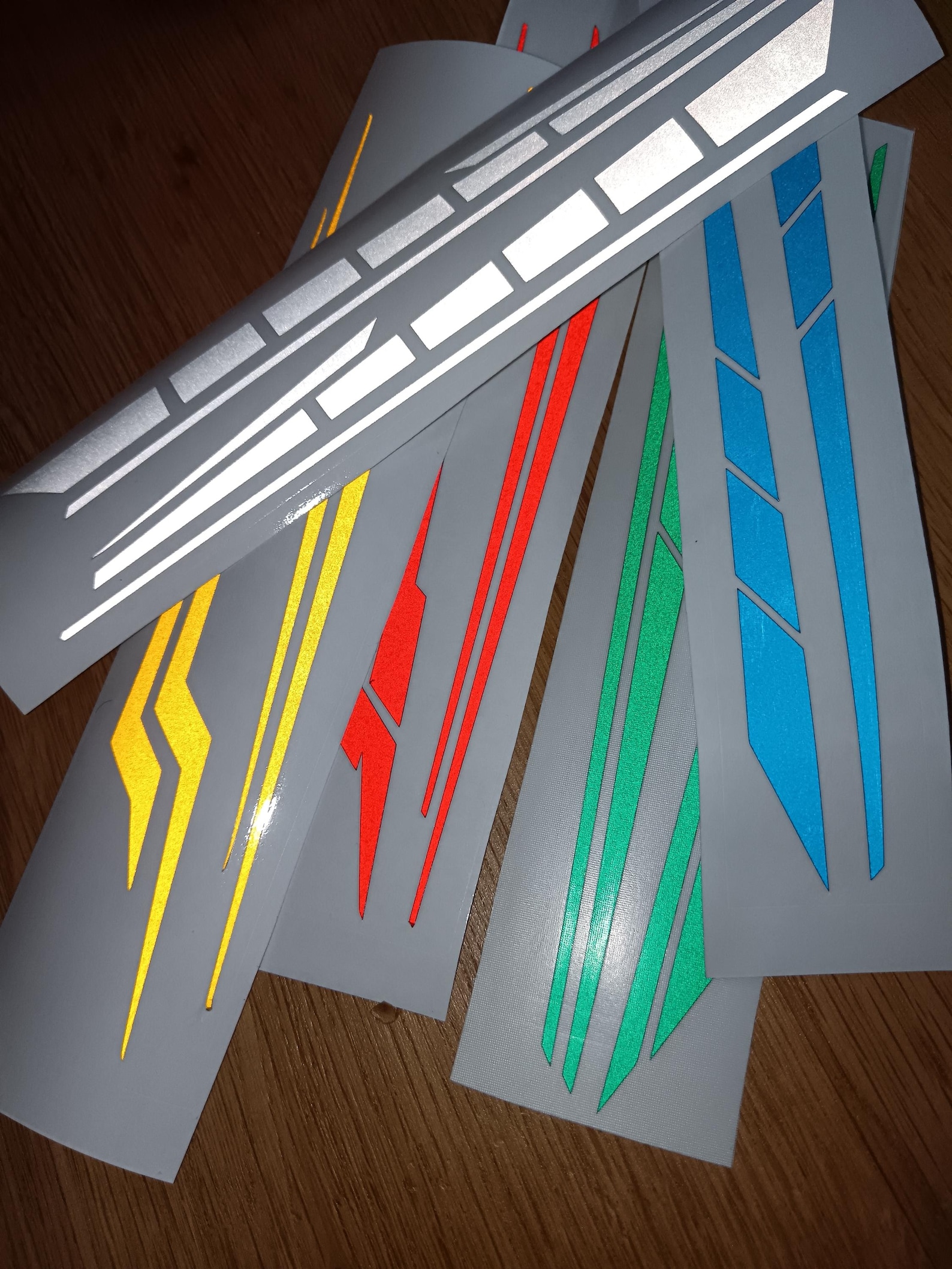 Reflective Geometry Stripe Decals: Fluorescent Car, Bicycle, Helmet ...