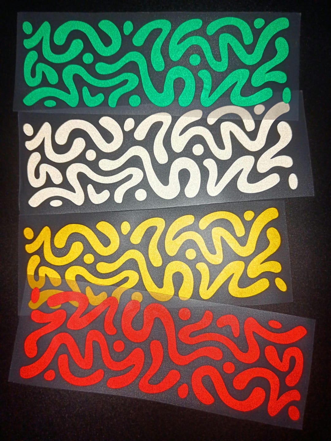 Reflective Curve Decals: Bicycle, Helmet, Car Abstract Shapes Stickers ...