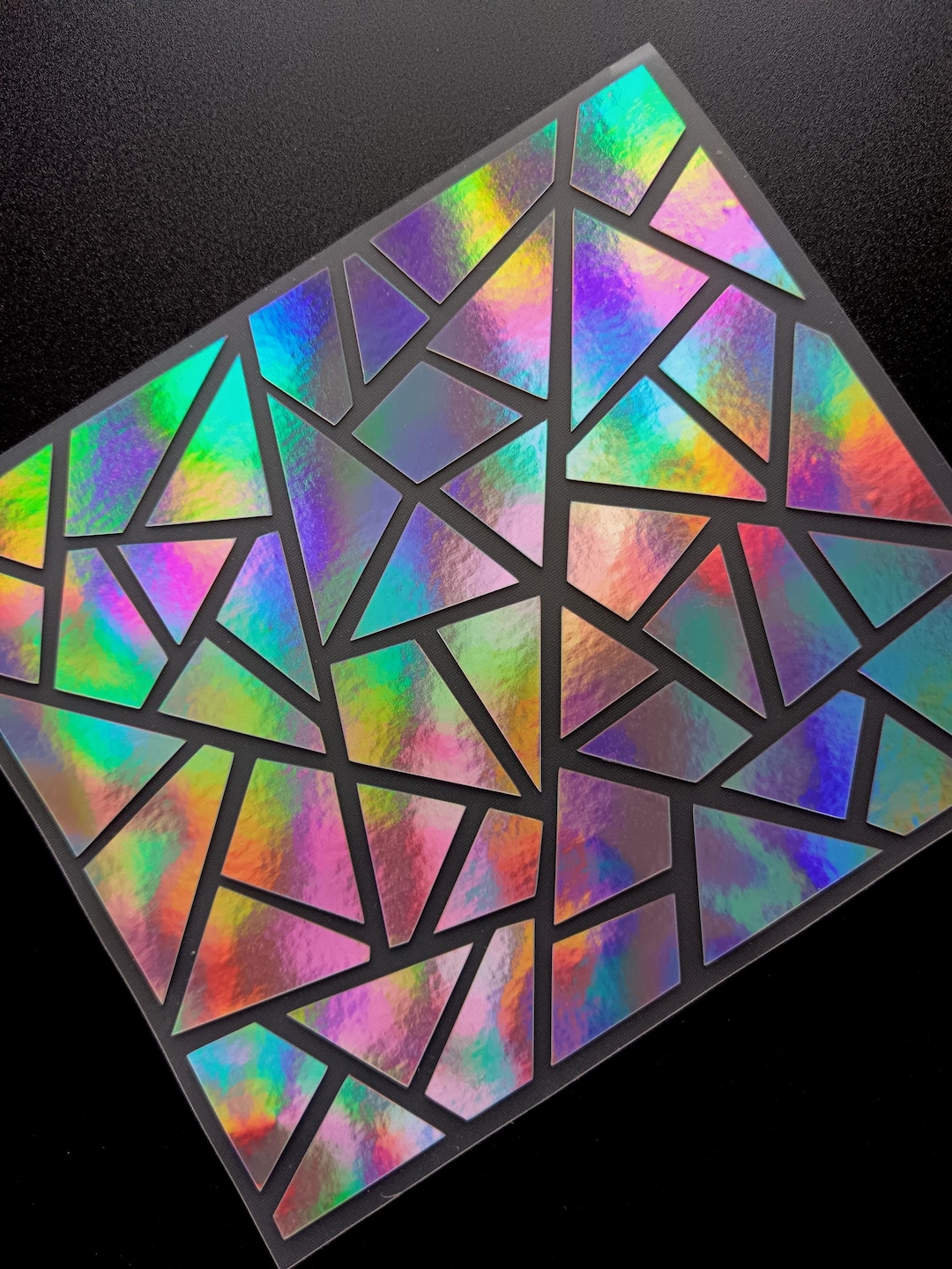 Rainbow Holographic Geometry Shapes Decals, Bicycle, Kick Scooters, Car ...