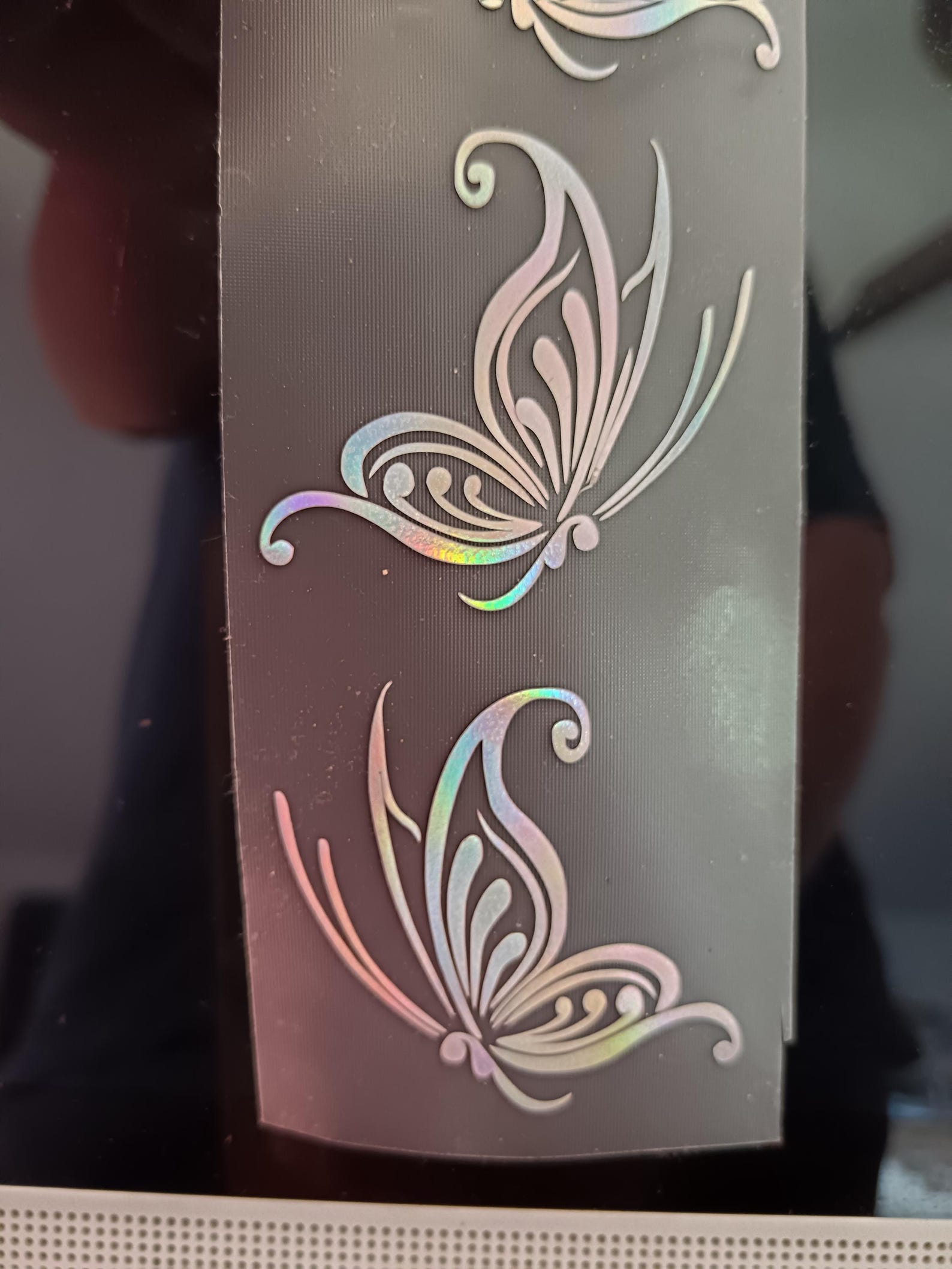 Set of 6 Chrome Holographic Butterflies Decals, Fun Metallic ...